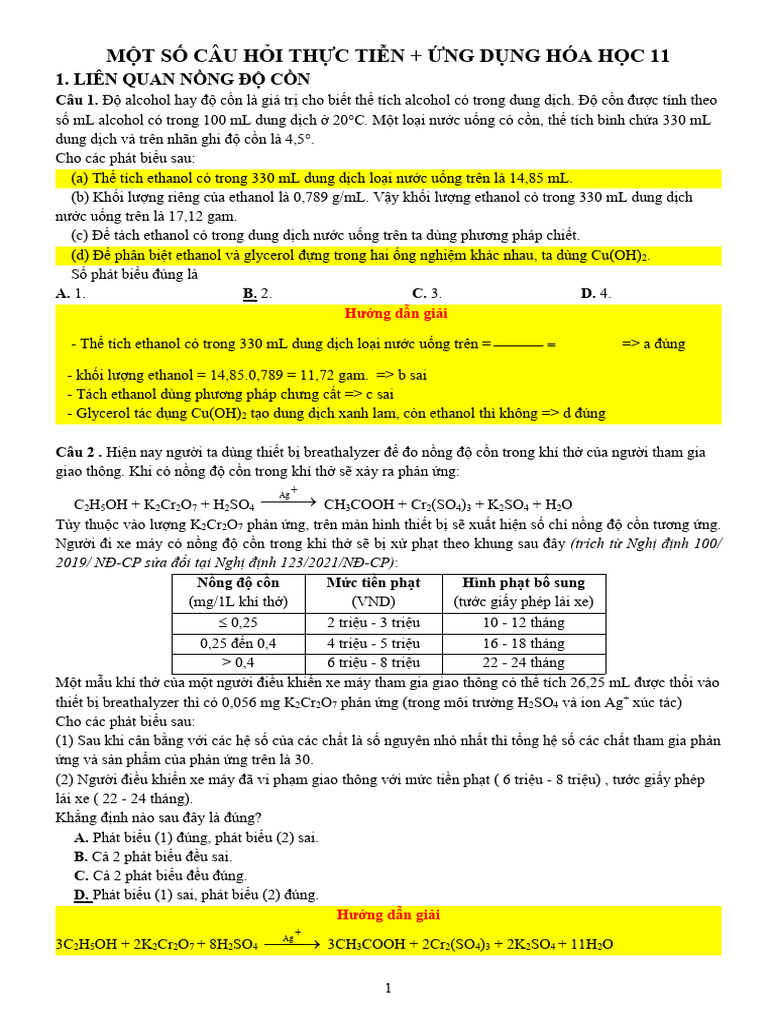 1. Câu Hỏi Thực Tế Hh11 - Hk2 | PDF
