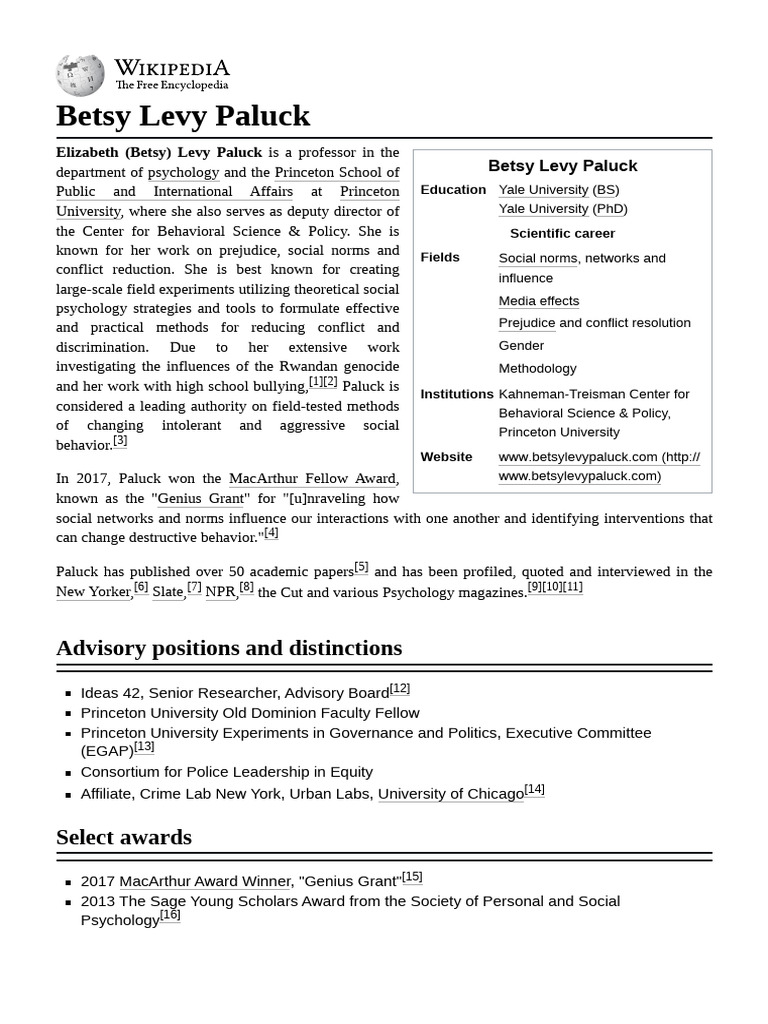Betsy_Levy_Paluck | PDF | Psychology | Social Psychology