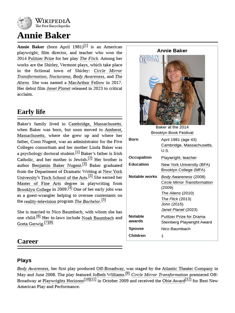 Annie_Baker | PDF | Theatre