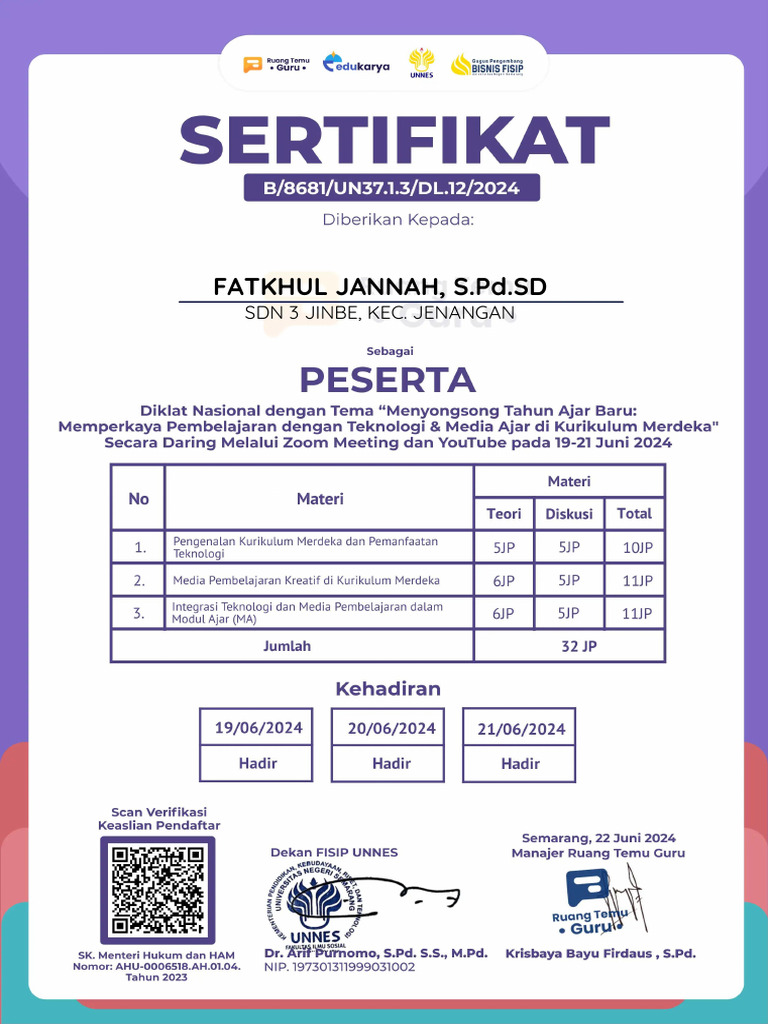 Contoh Sertifikat 2 | PDF