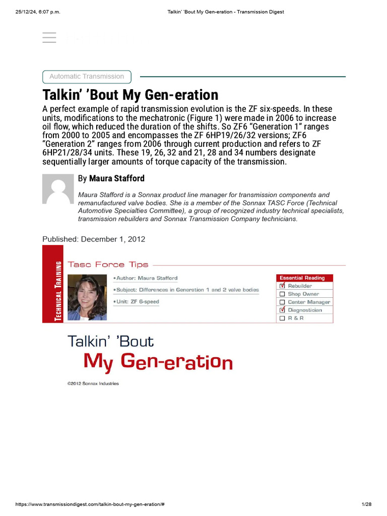 ZF6HP 1 and 2 GEN | PDF | Four Wheel Drive | Automatic Transmission