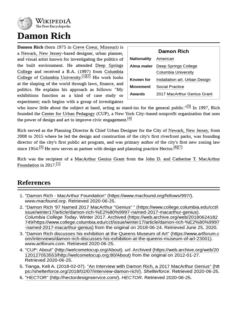 Damon_Rich | PDF | Urban Design | Urban Planning