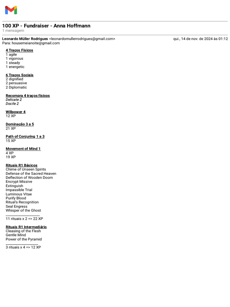 Gmail - 100 XP - Fundraiser - Anna Hoffmann | PDF