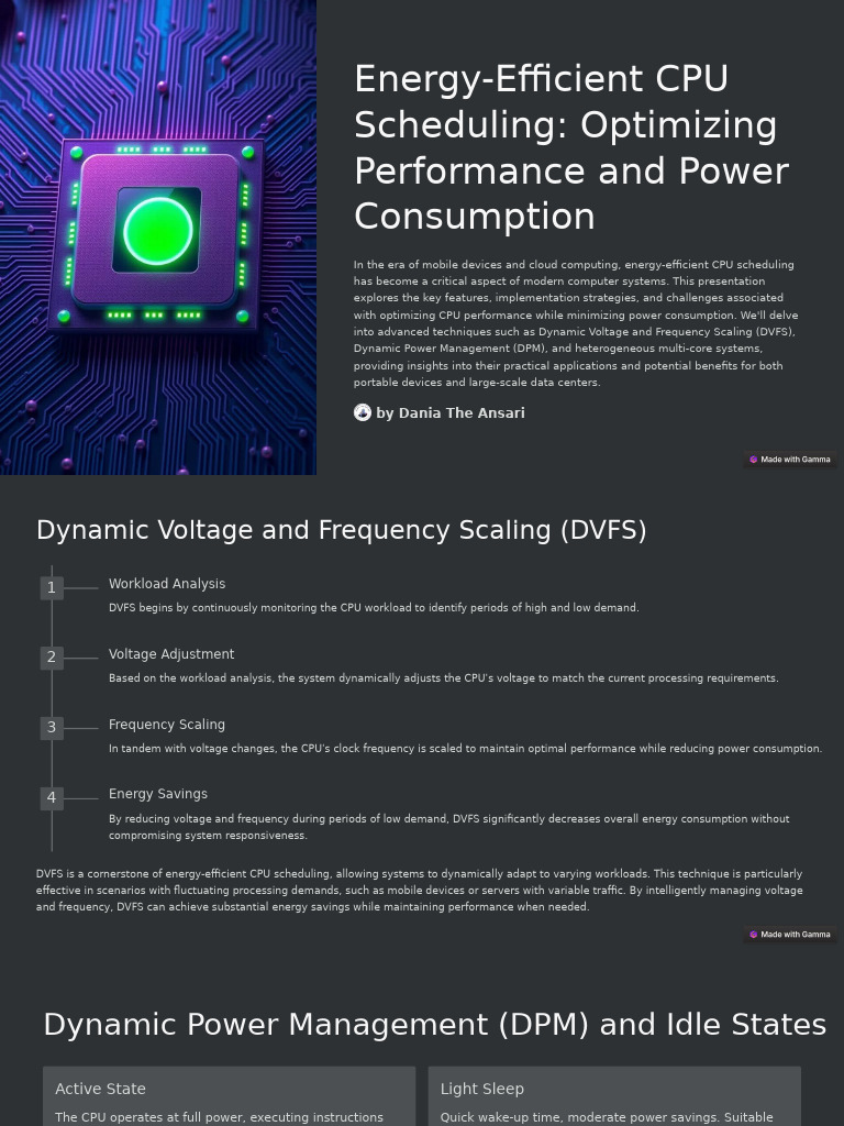 Energy Efficient Cpu Scheduling Optimizing Performance And Power Consumption Pdf Efficient 
