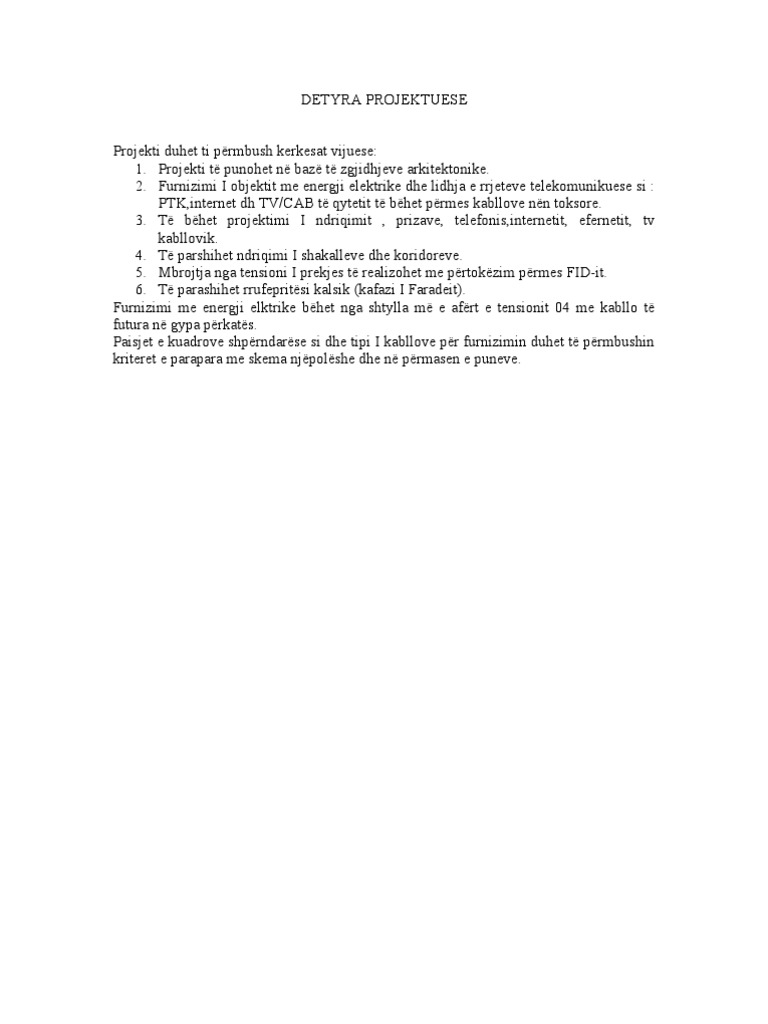 Detyra Projektuese | PDF