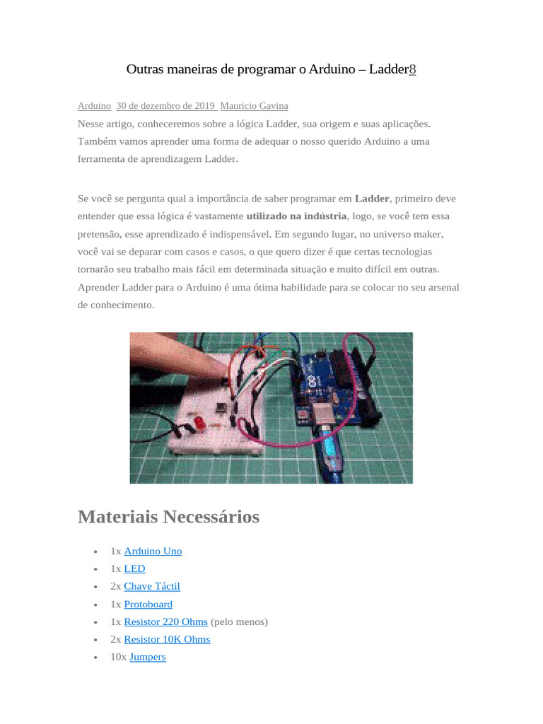 Outras Maneiras De Programar O Arduino Pdf Arduino Relé 0050