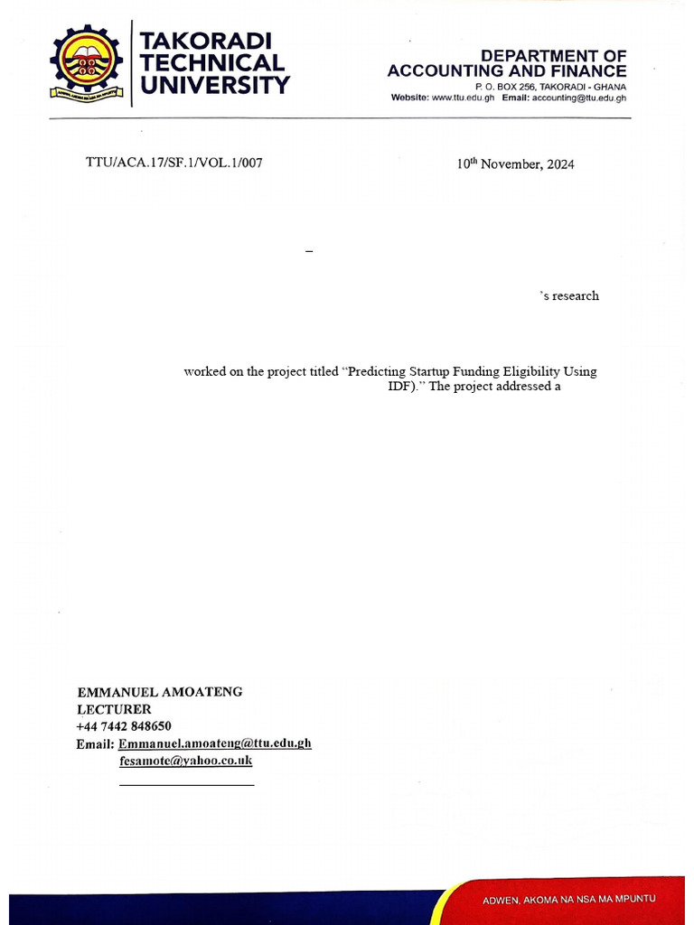 Recommendation Raphael Koomson | PDF