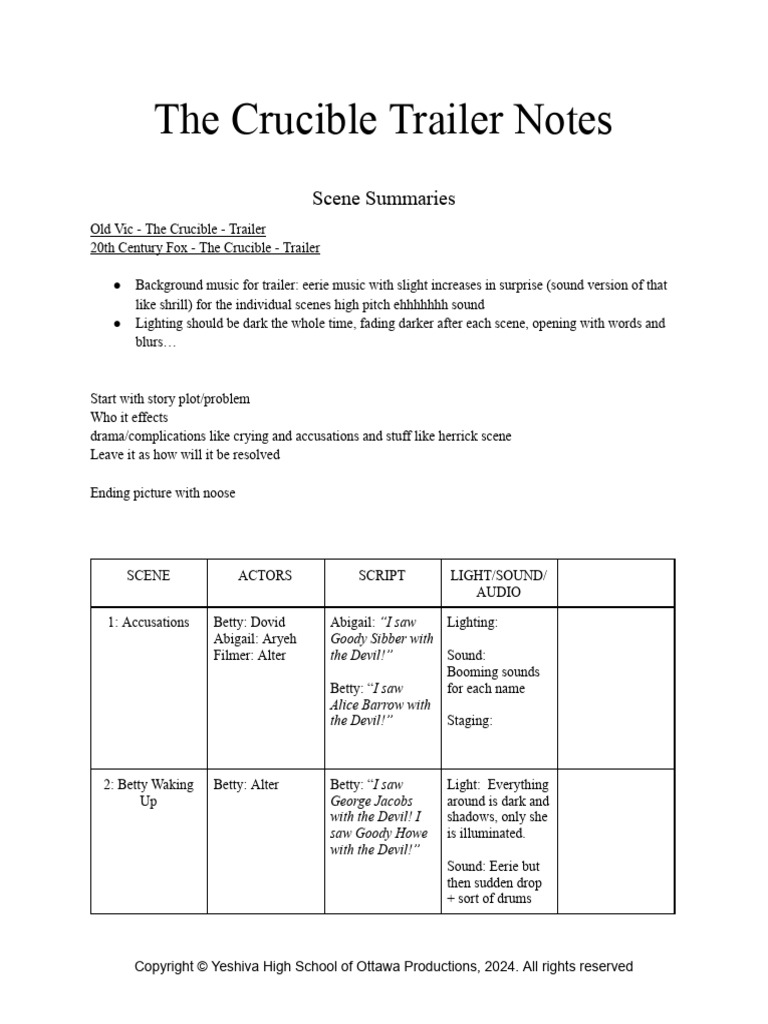 Crucible Shared Notes | PDF