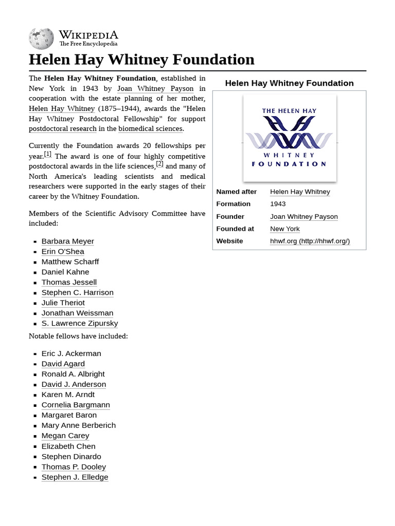 Helen_Hay_Whitney_Foundation | PDF