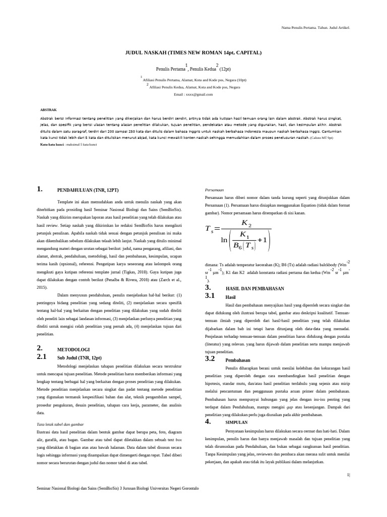 Template Prosiding Sembiosis | PDF