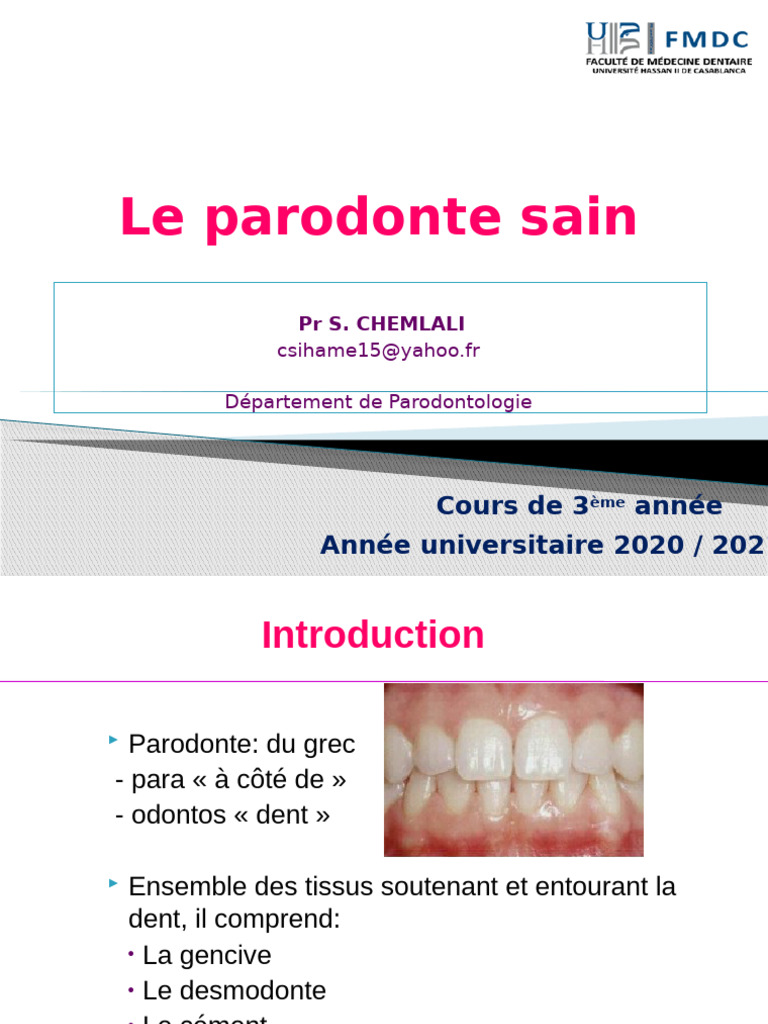 Le Parodonte Sain | PDF | Histologie | Épithélium