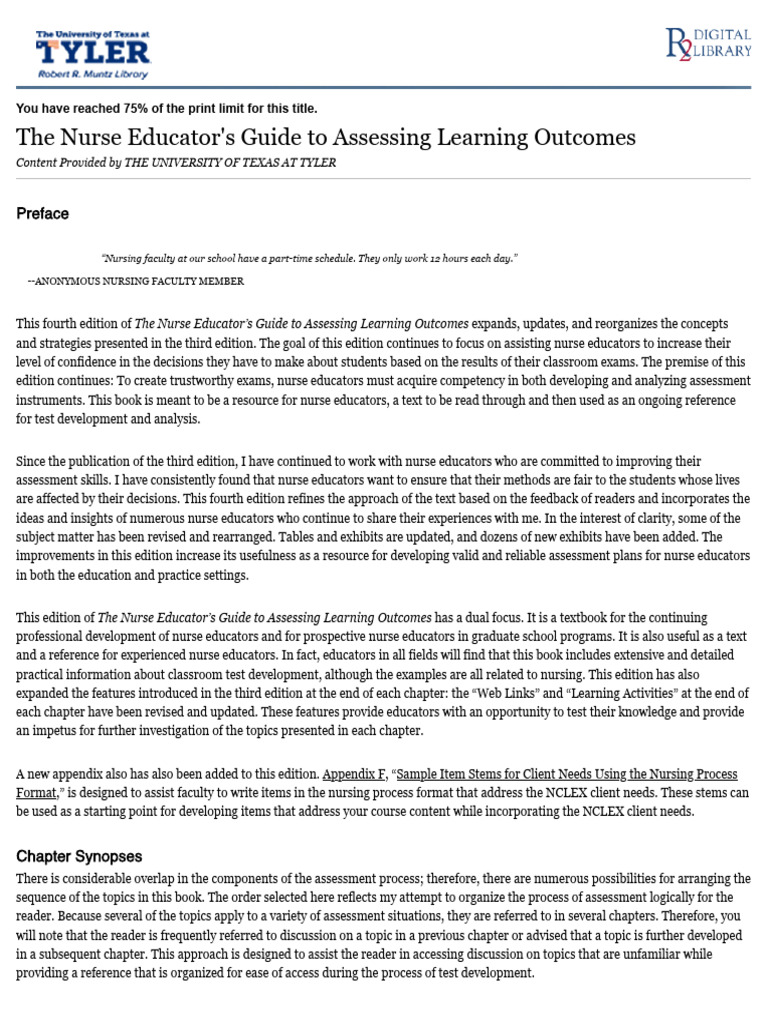 002 - The Nurse Educator's Guide To Assessing Learning Outcomes - R2 Digital Library | PDF ...