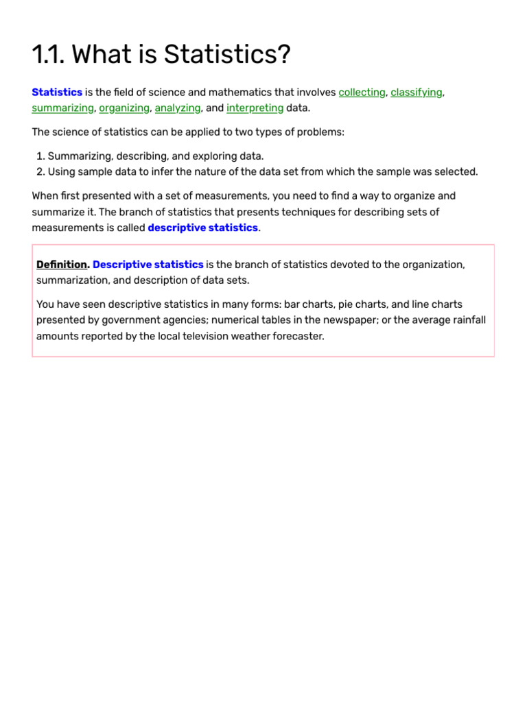 What Is Statistics | PDF