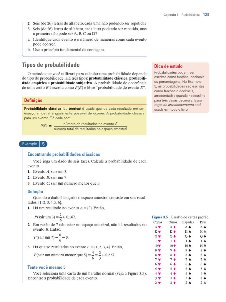 Material Complementar Probabilidade - Exercícios | PDF | Probabilidade ...