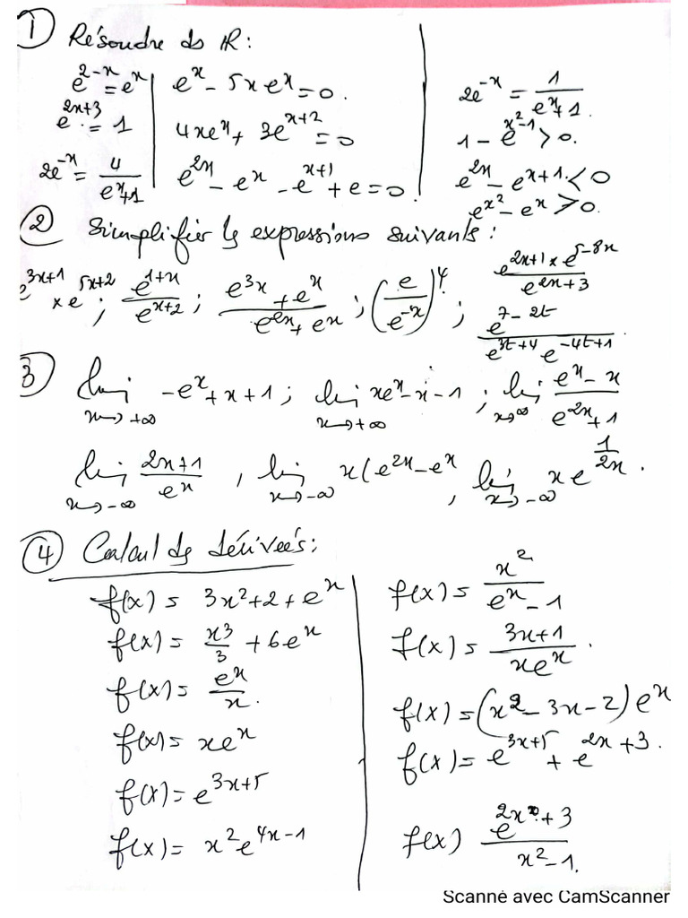 Exercices Exponentielle 20-12-24 | PDF