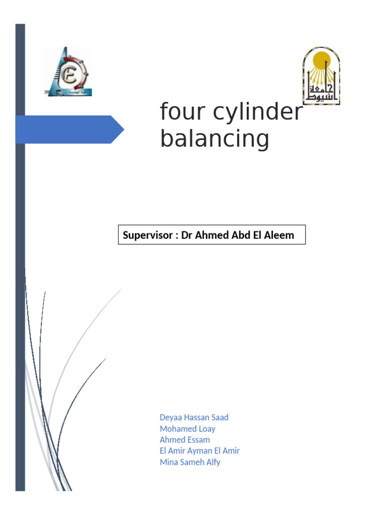 Four-Cylinder Balancing Machine Guide | PDF | Rotation | Machines
