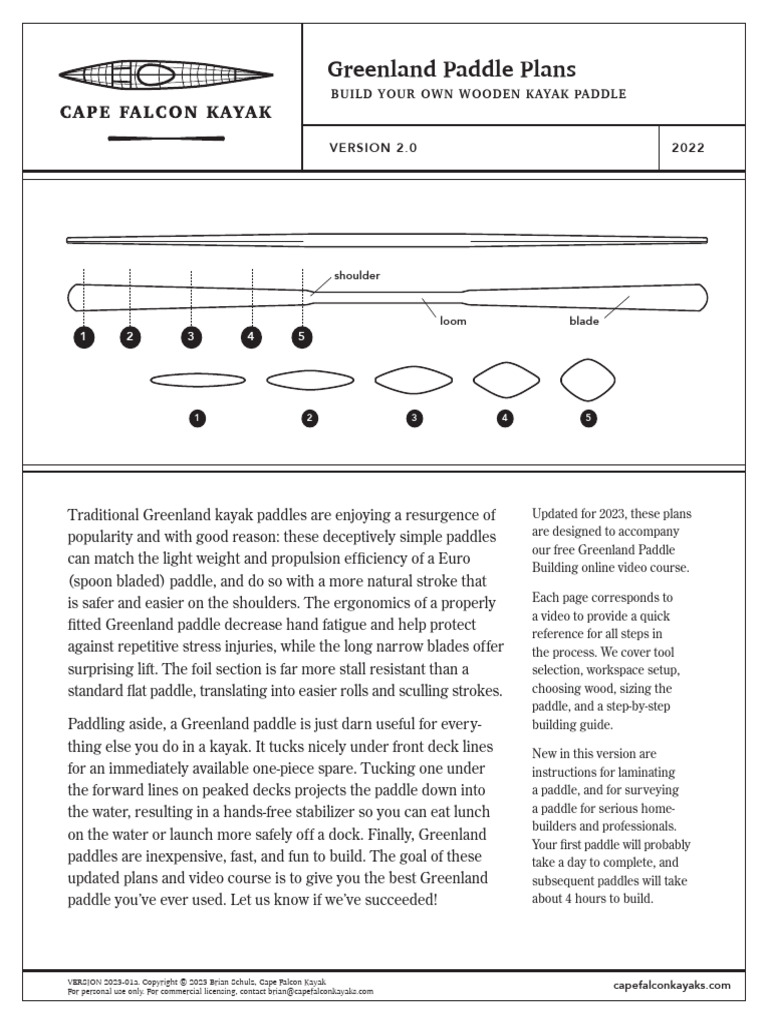 Build Your Own Greenland Paddle Plans | PDF | Kayak | Wood