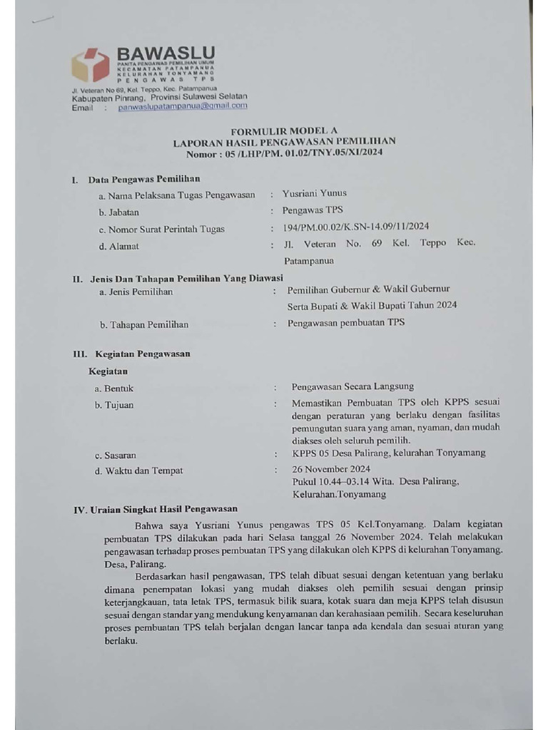 Pengawasan Pembuatan TPS | PDF