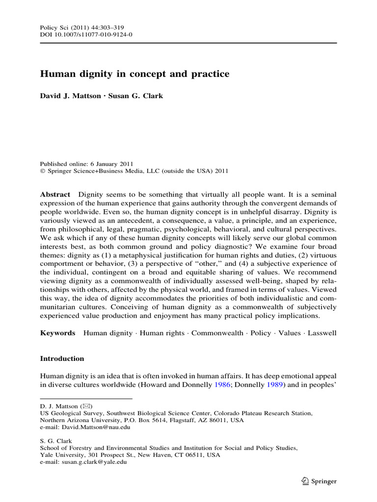 Human Dignity in Concept and Practice | PDF | Dignity | Experience