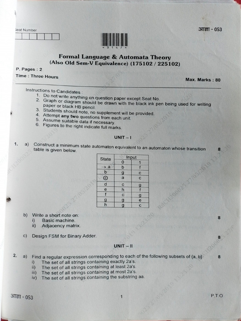 FLAT Question Paper From Library | PDF