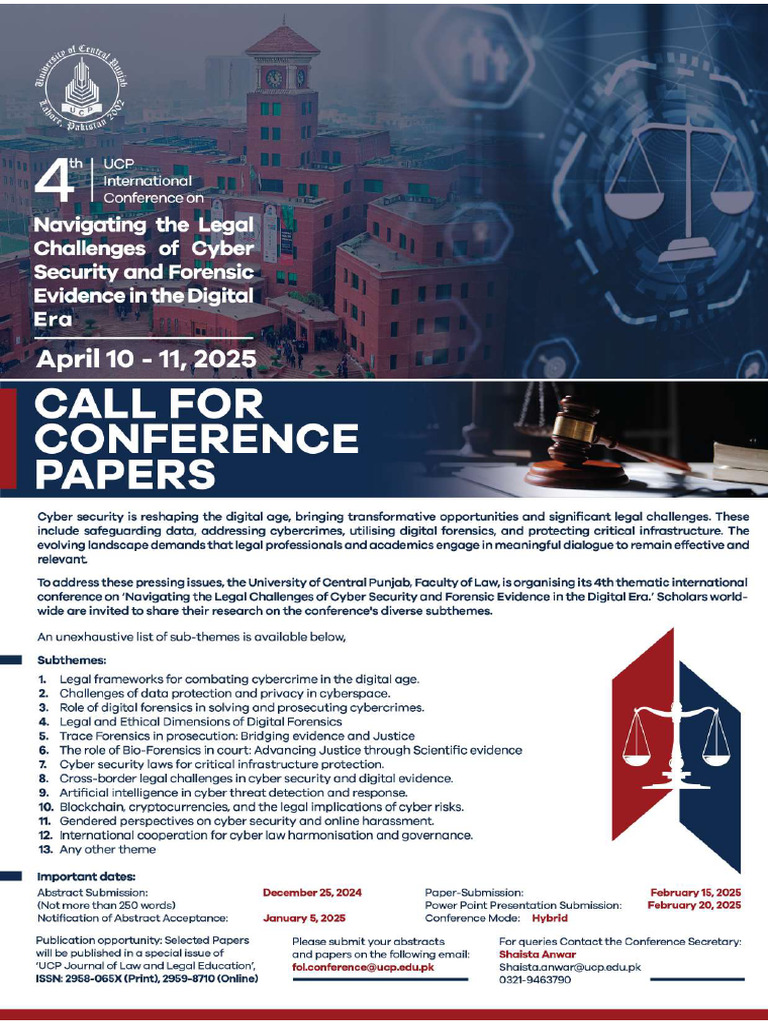 4th UCP Int. Conference On Cyber Security & Forensic Evidence in ...