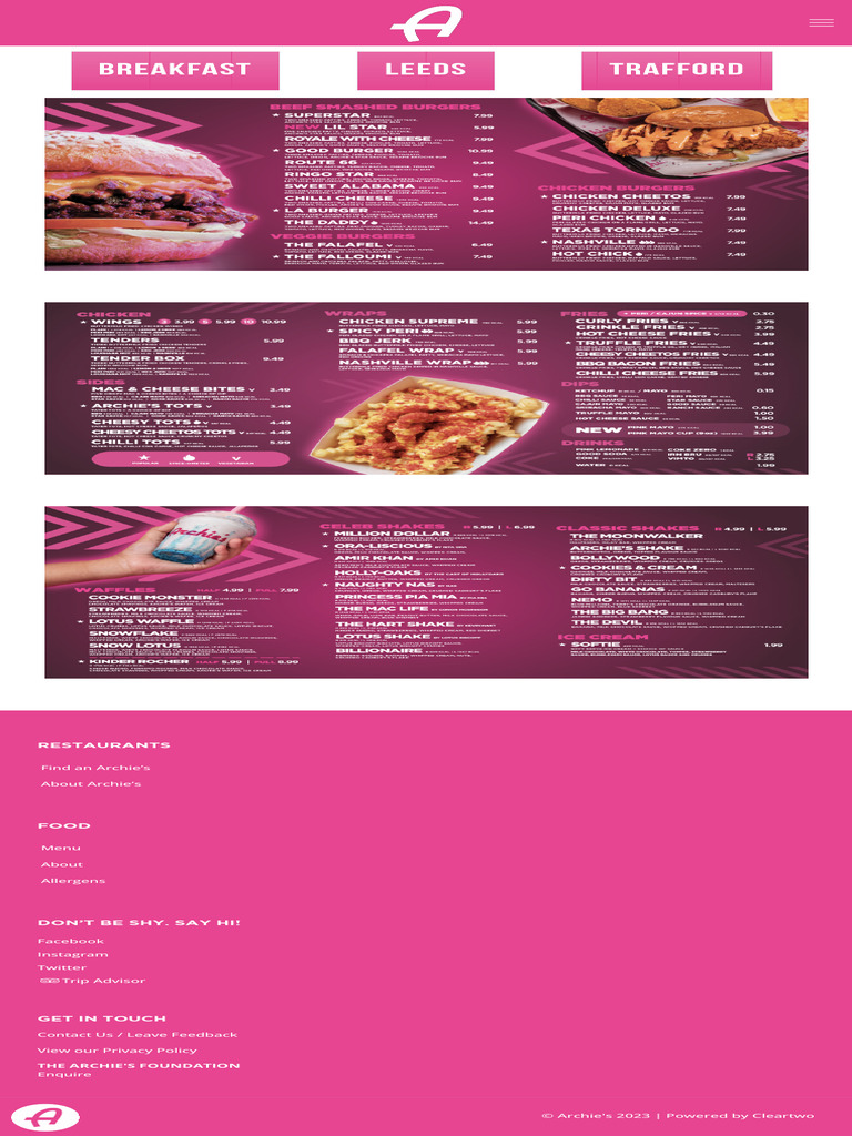 Menu - Archies | PDF | Cuisine | Foods