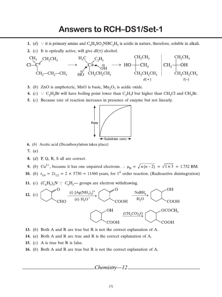 Chemistry 12 (DS1) Set 1 | PDF