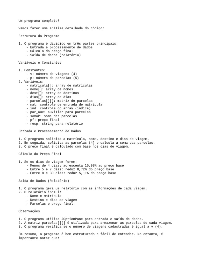 explicação do programa viagen | PDF