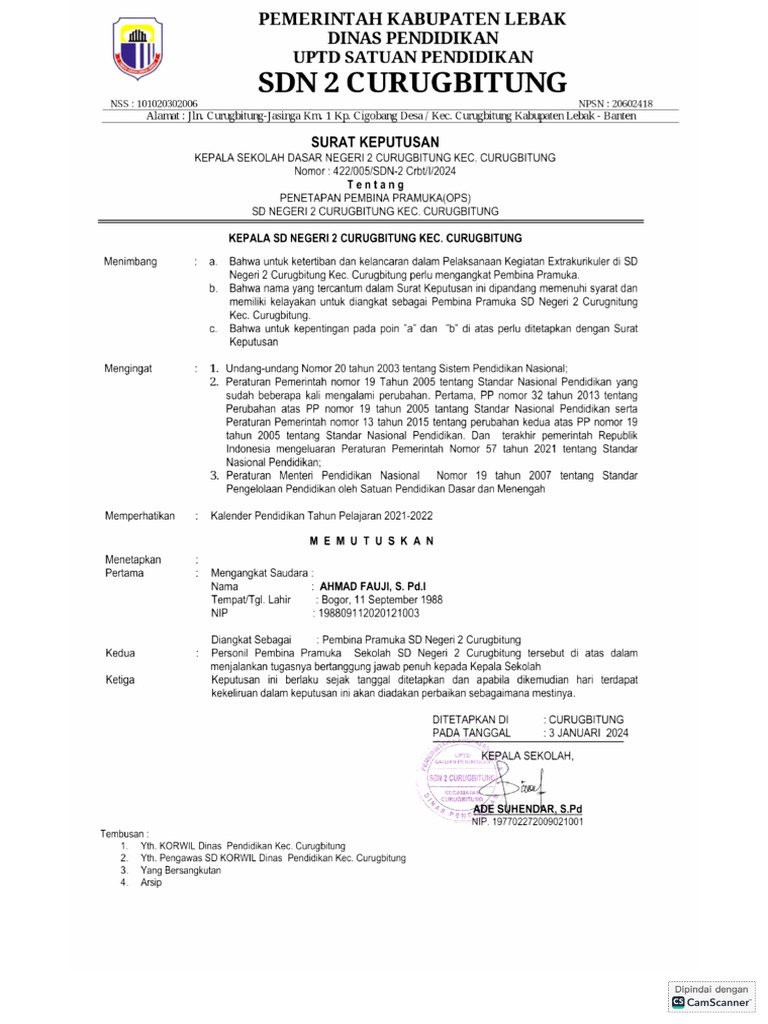 SK Pembina Pramuka | PDF