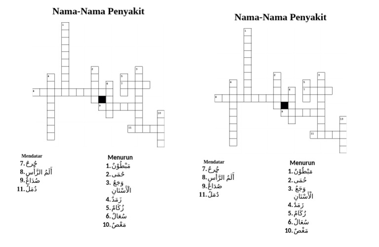 TTS Nama-Nama Penyakit Dalam Bahasa Arab | PDF