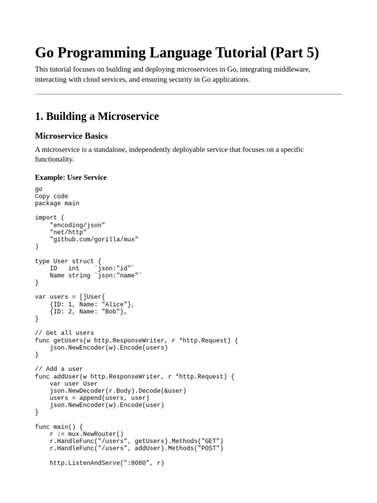 Go Programming Language Tutorial (Part 5) | PDF | Information ... Go Programming Language Tutorial (Part 5) | PDF | Information ...