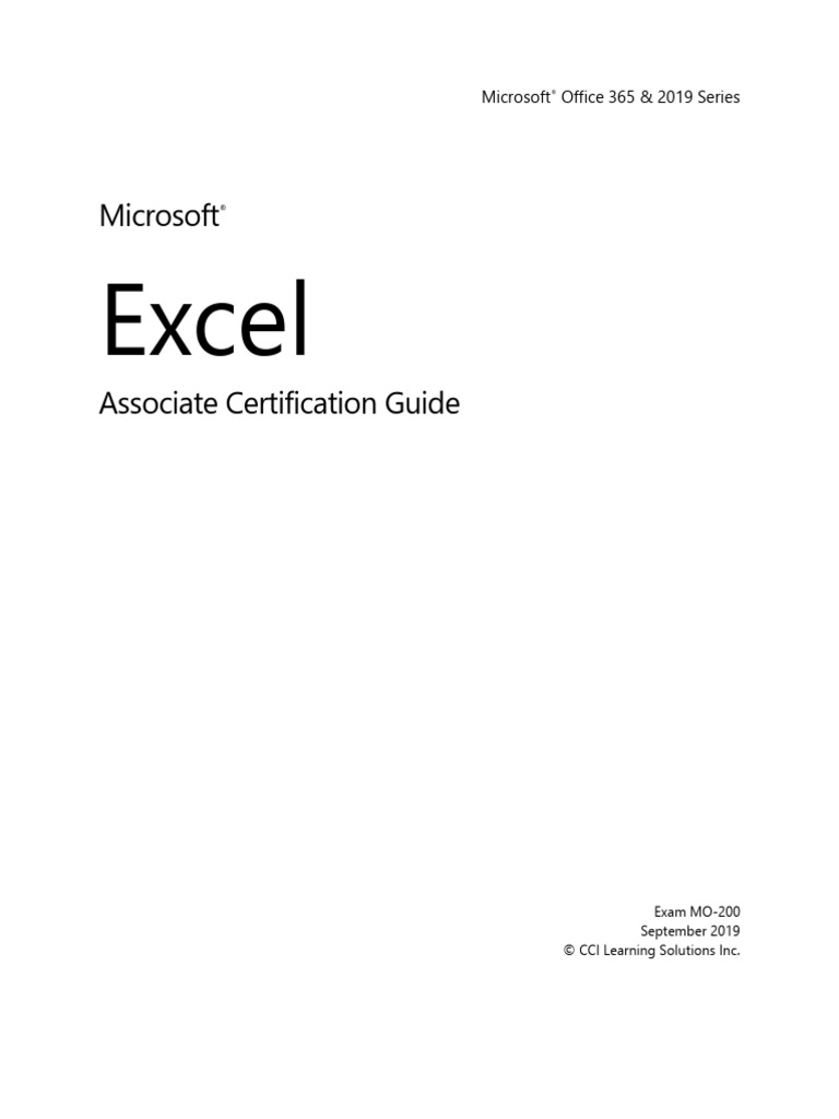 MO 200 Excel Courseware 365 2019 | PDF | Microsoft Office | Microsoft Excel