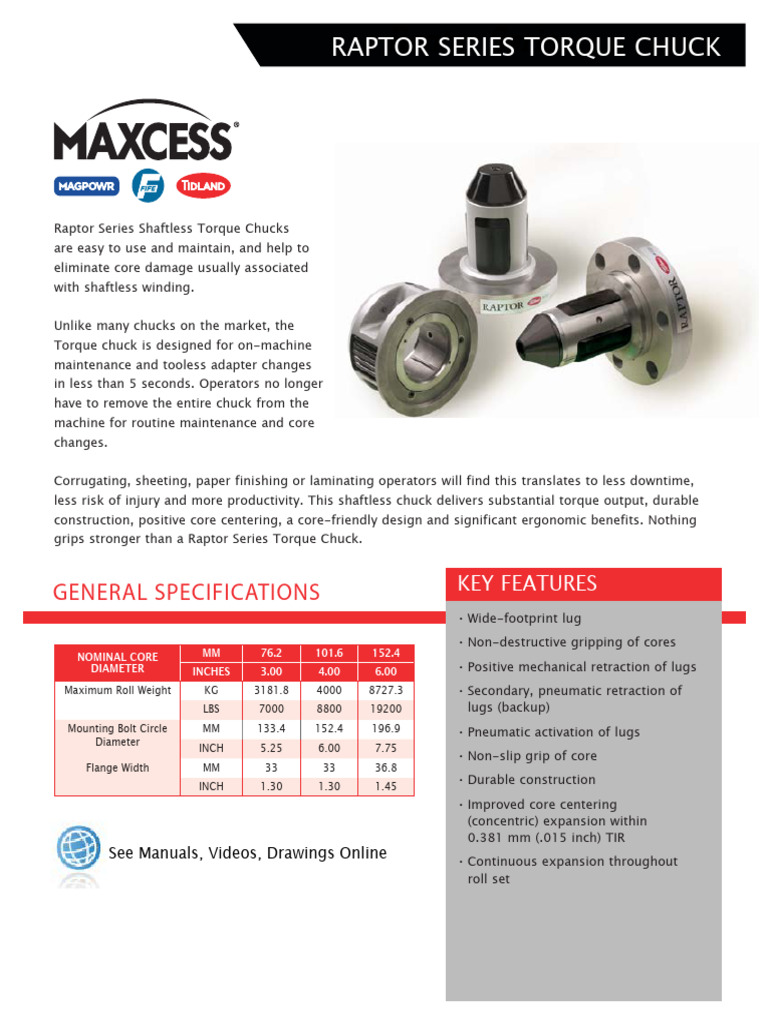 Raptor Series Torque Chucks Overview | PDF