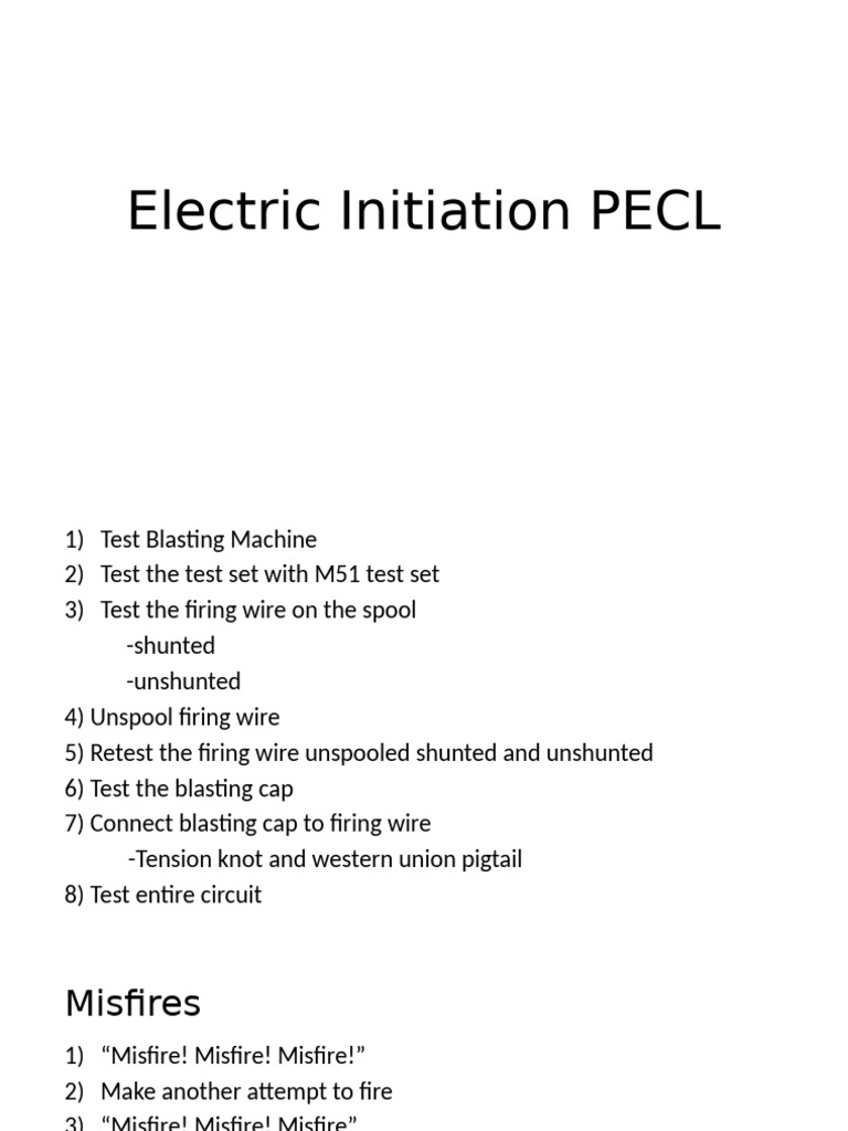 Electric Initiation PECL | PDF