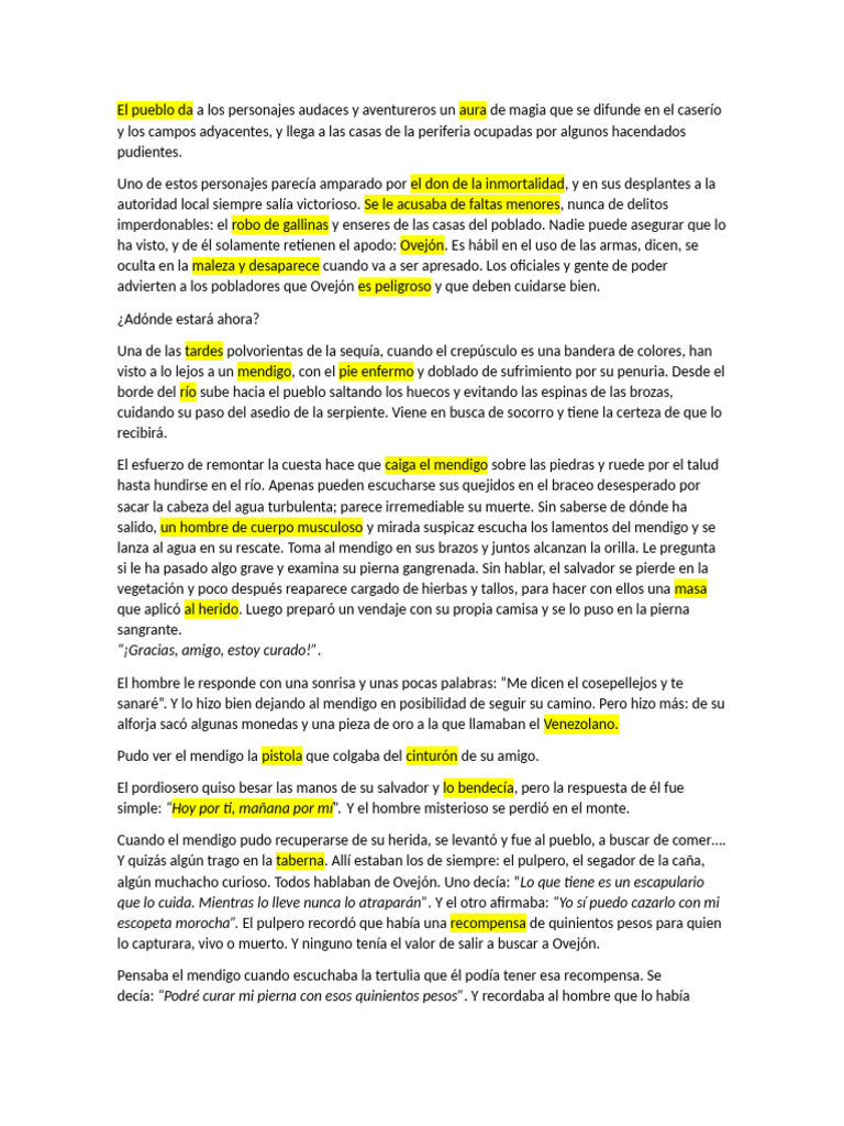 Análisis del cuento "El Ovejón" | PDF