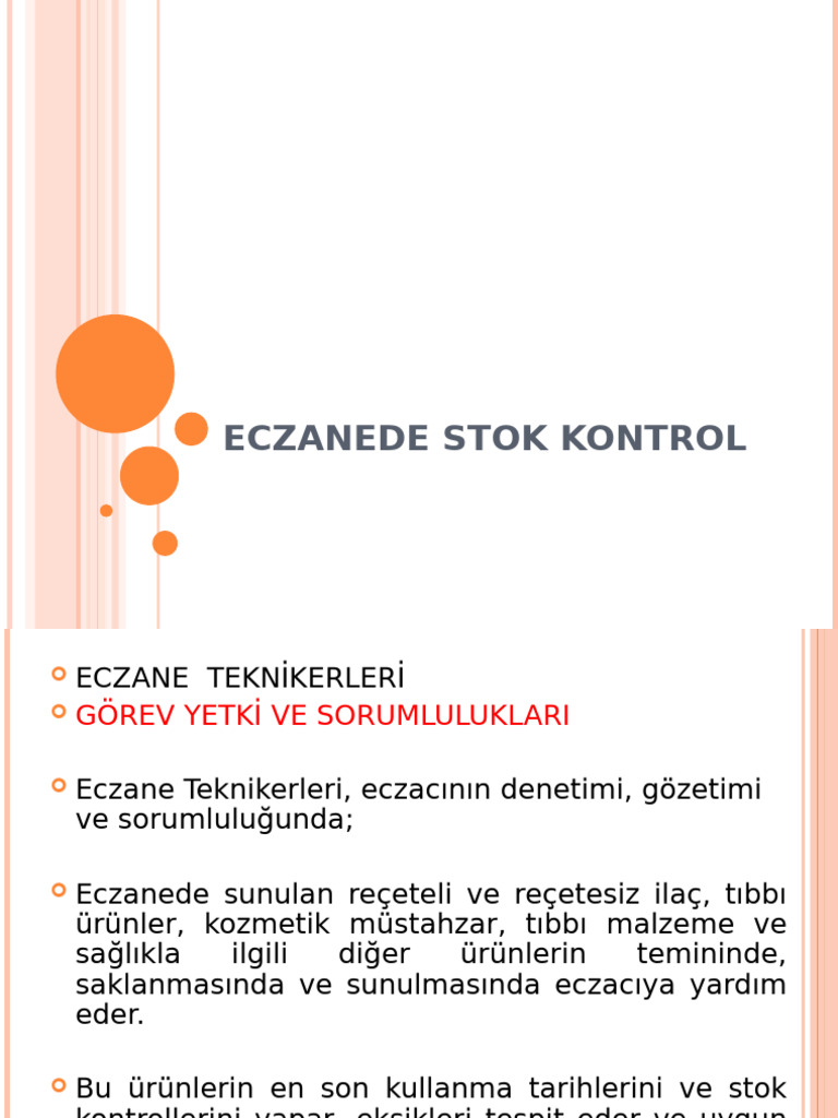 7. Eczanede stok kontrol | PDF