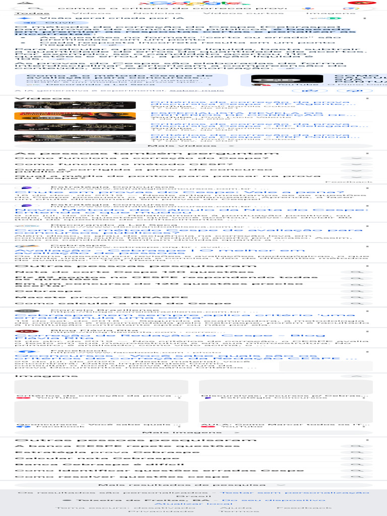 Como e o Criterio de Correcao Prova Cesp - Pesquisa Google | PDF