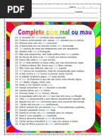 ATIVIDADES MAL Ou MAU | PDF