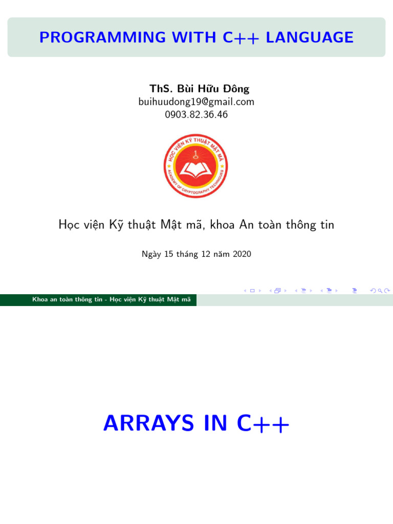 Lesson 07 - Multi-Dimension Arrays | PDF Lesson 07 - Multi-Dimension Arrays | PDF