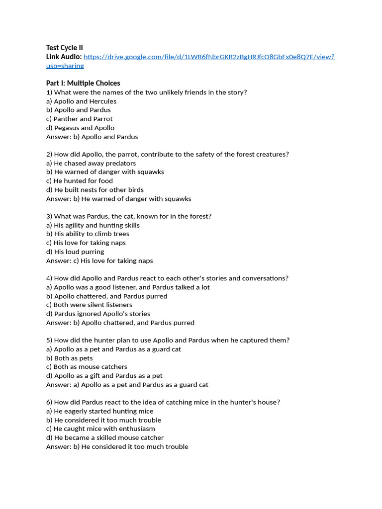 Test Cycle II Dan Cycle III | PDF | Apollo | Cats