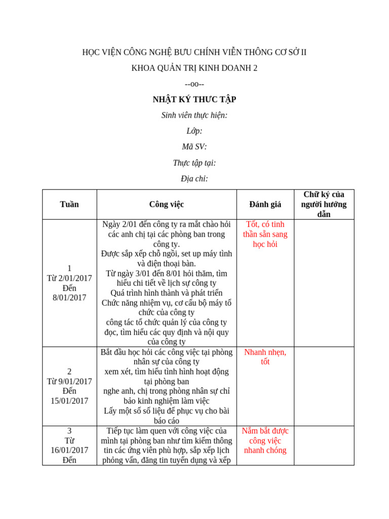 Nhat Ky TH C T P Nhan Su 1 | PDF
