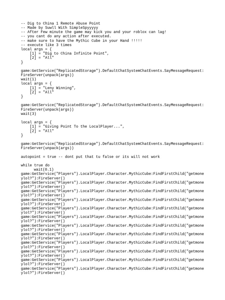 Dig To China Inf Point Script Op | PDF