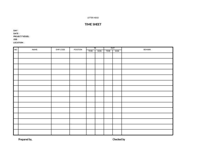 FORMAT FORM TIMESHEET (4) | PDF