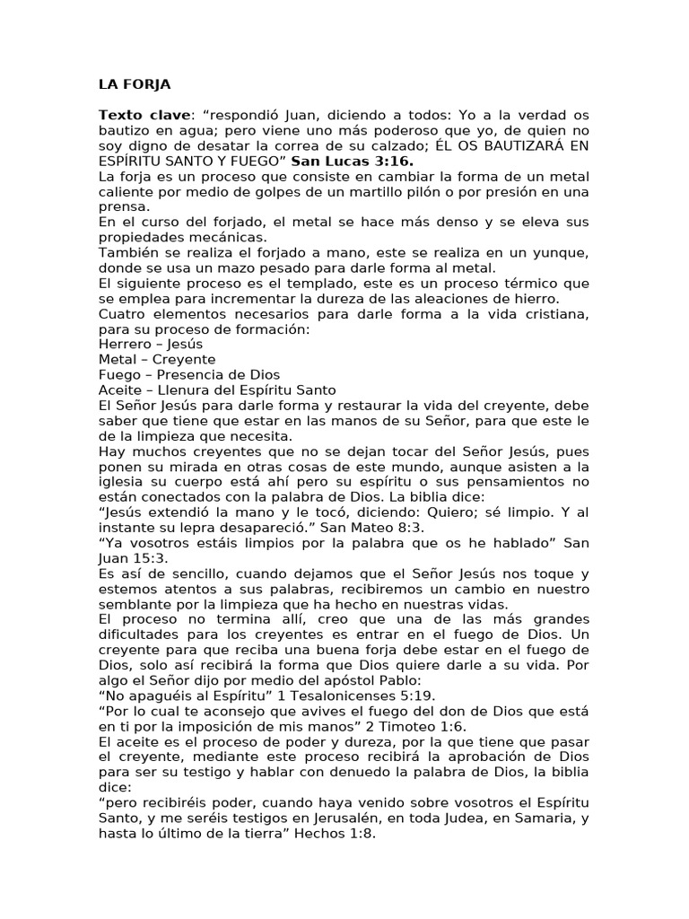 La Forja: Proceso y Significado Bíblico | PDF | Herrero | Rieles