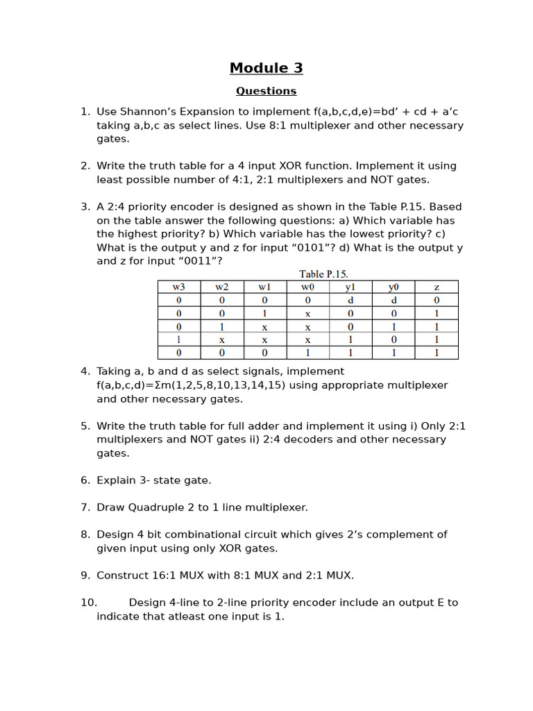 Questions and Solutions_Module 3 | PDF | Logic Gate | Computing