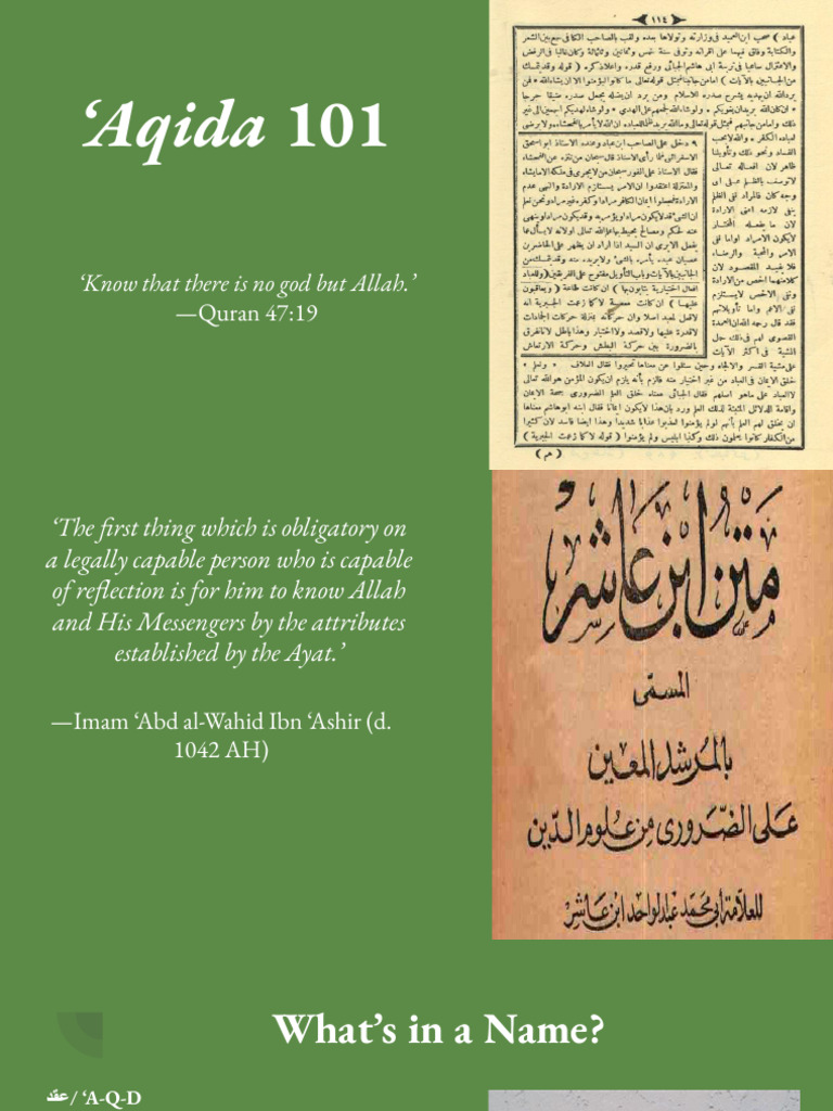 Fard Ayn Program Aqida101 Lesson One Slides 2021 | PDF | Prophets And ...