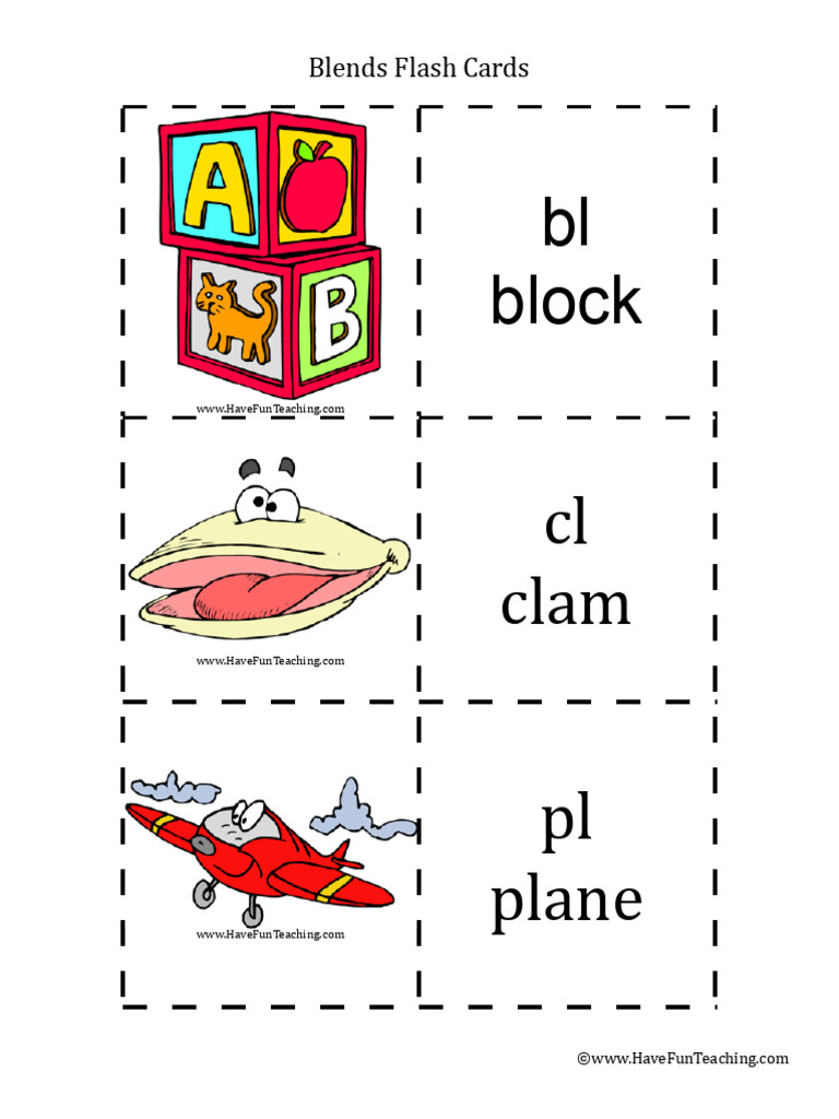 Blends Flash Cards | PDF