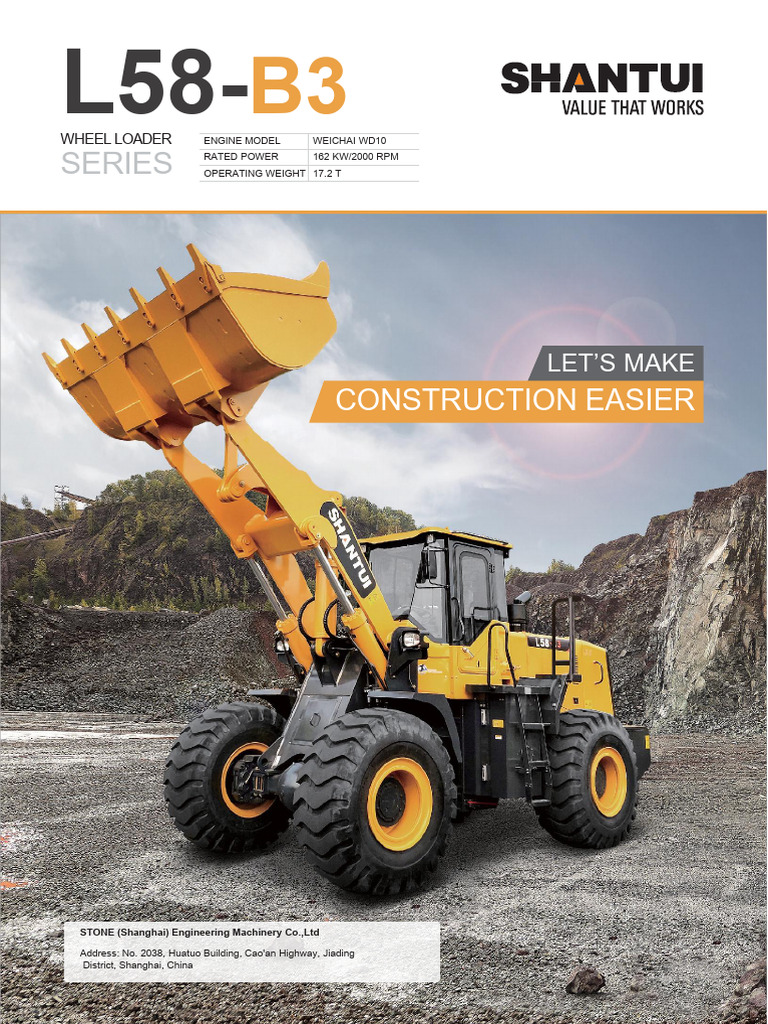 ZWL55G Wheel Loader Specifications | PDF | Brake | Steering