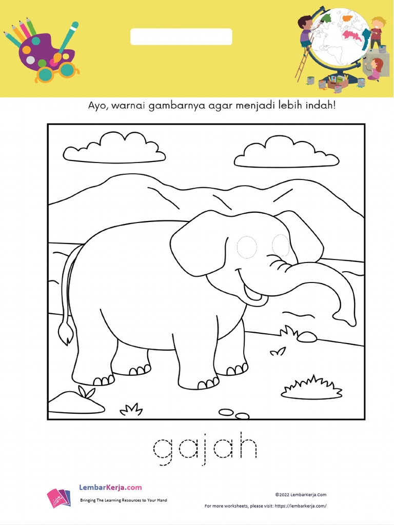 mewarnai gambar gajah | PDF