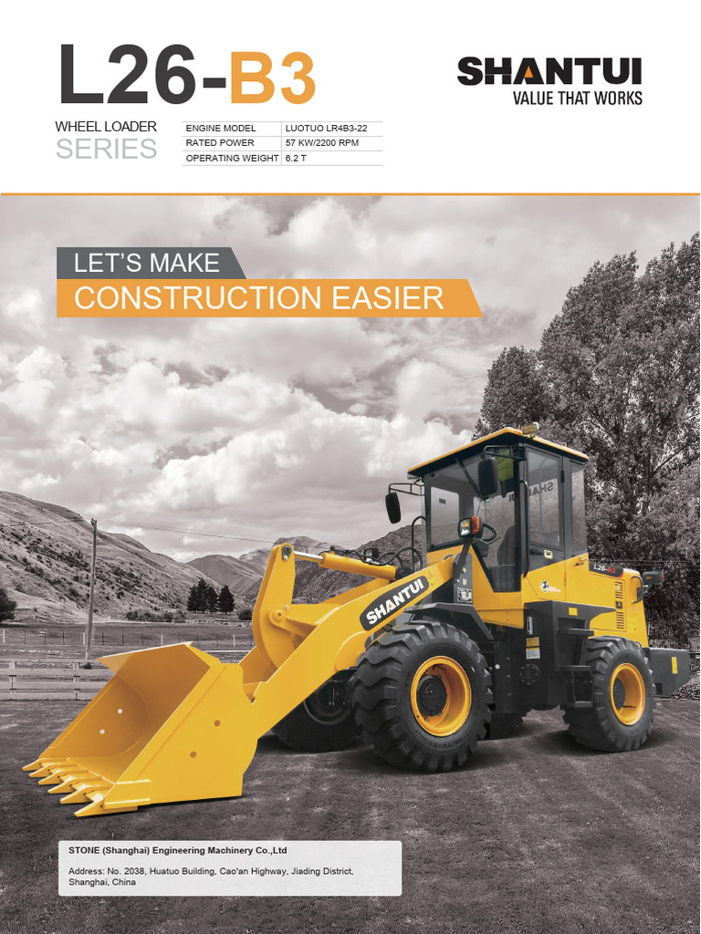 L26-C3 2 Tons Mini Wheel Loader Brochure | PDF | Loader (Equipment ...